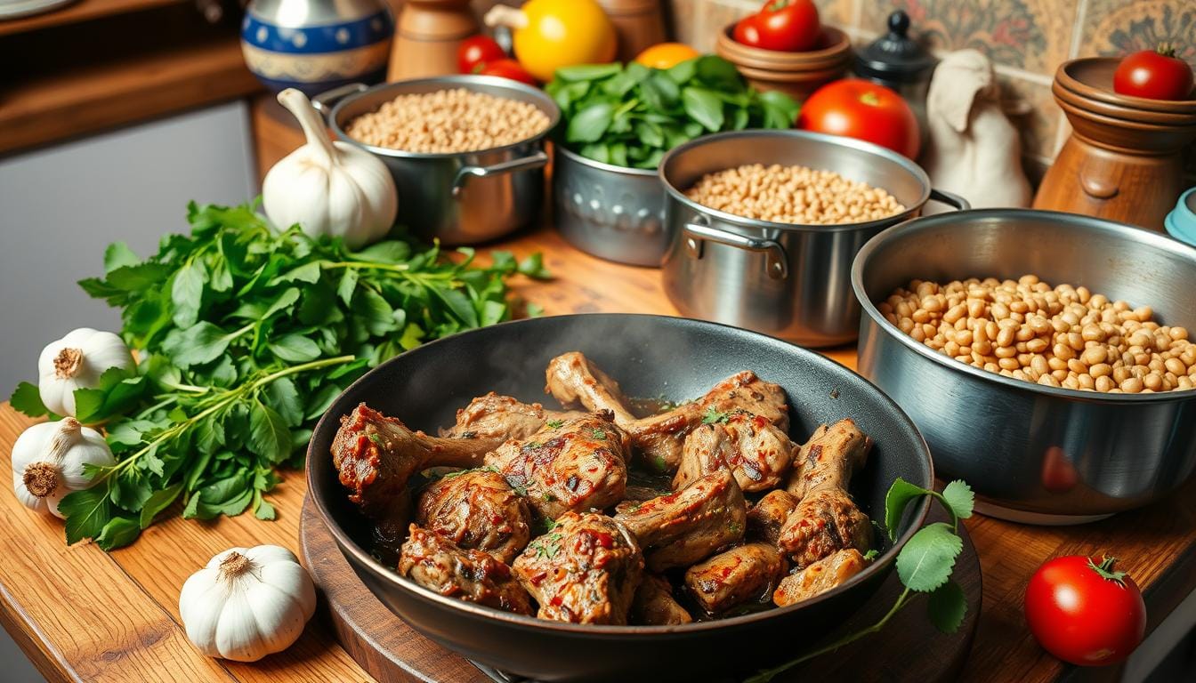 Delicious Lebonese Lamb Lentils Rice Spinach Recipe